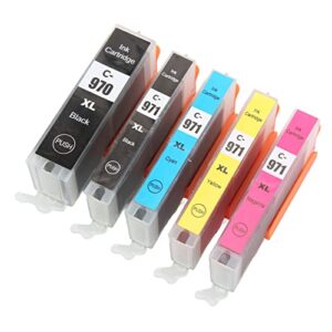 ftvogue 970‑971 multi colors ink cartridge replacement inkjet printer cartridges for pixma mg5790 mg5795 (bk bk c m y 5 colors)