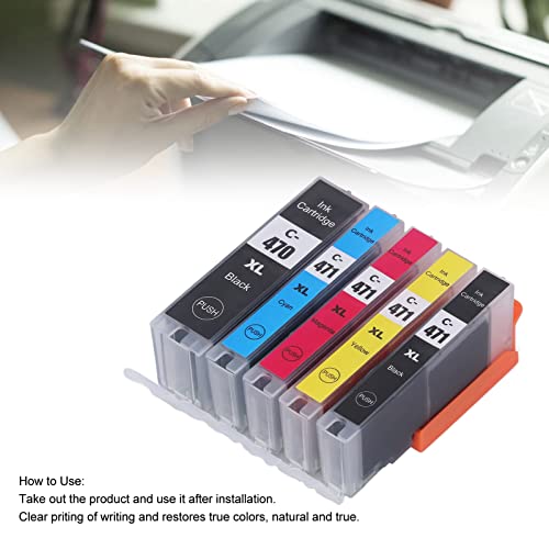 FTVOGUE Ink Cartridge Replacement Printer Ink Cartridge Accessory for PIXMA MG5740 MG6840 MG7740 TS5040 TS6040 TS8040 (BK BK C M Y 5 Colors)