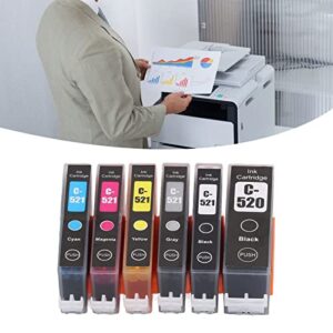 Fafeicy Ink Cartridge ABS Printing Ink Cartridge Standard Size 5% Coverage for PIXMA IP3600 IP4600 IP4700 MX860 Printer (BK BK C M Y GY 6 Colors)