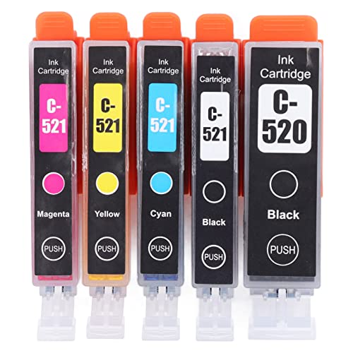 Fafeicy Ink Cartridge ABS Printing Ink Cartridge Standard Size 5% Coverage for PIXMA IP3600 IP4600 IP4700 MX860 Printer (BK BK C M Y 5 Colors)