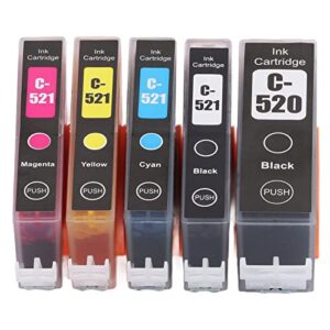 Fafeicy Ink Cartridge ABS Printing Ink Cartridge Standard Size 5% Coverage for PIXMA IP3600 IP4600 IP4700 MX860 Printer (BK BK C M Y 5 Colors)