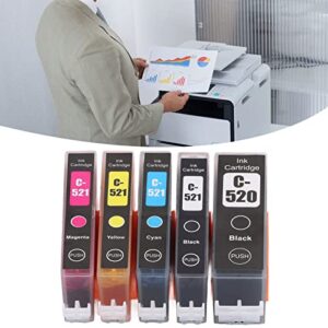 Fafeicy Ink Cartridge ABS Printing Ink Cartridge Standard Size 5% Coverage for PIXMA IP3600 IP4600 IP4700 MX860 Printer (BK BK C M Y 5 Colors)