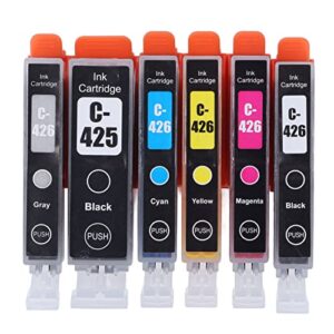 fafeicy inkjet cartridge replacement abs housing ink cartridge accessories multi colors for pixma hospital school government (bk bk c m y gy 6 colors)