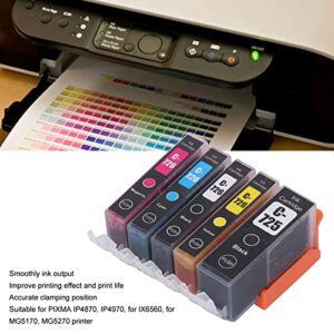 Ink Cartridge, 725 726 Large Page Capacity Fadeless Smoothly Output Printer Cartridge with Ink, for PIXMA IP4870 IP4970 IX6560 Printer (BK BK C M Y 5 Colors)