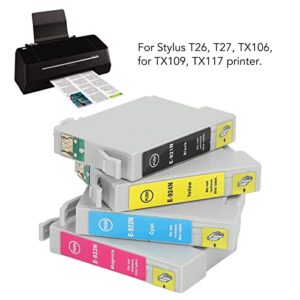 4Pcs Ink Cartridge, BK C M Y Clear Fadeless Printer Cartridge, Print 400 Pages, for Print Photos, Test Papers, Documents