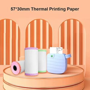 LUKEO 12 Roll Printable Sticker Paper Roll Direct Thermal Paper with Self-adhesive 57x30mm for Paperang P1/P2 Pocket Thermal Printer