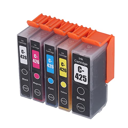 425-426 Ink Cartridge with 5% Coverage, Clear Printing Multi Colors Inkjet Cartridge, for Home, Office, School (BK BK C M Y 5 Colors)