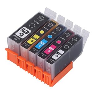 425-426 Ink Cartridge with 5% Coverage, Clear Printing Multi Colors Inkjet Cartridge, for Home, Office, School (BK BK C M Y 5 Colors)