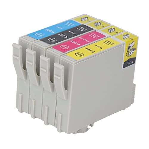 Hilitand 4PCS Ink Cartridge Smoothly Ink Output Large Capacity 4 Colors BK C M Y Cartridge Combo Pack for Printer Accessories (T0561/T0562/T0563/T0564)