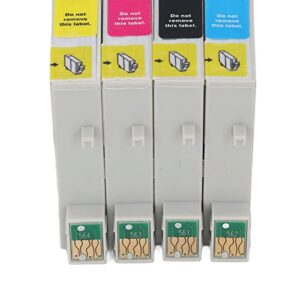 Hilitand 4PCS Ink Cartridge Smoothly Ink Output Large Capacity 4 Colors BK C M Y Cartridge Combo Pack for Printer Accessories (T0561/T0562/T0563/T0564)