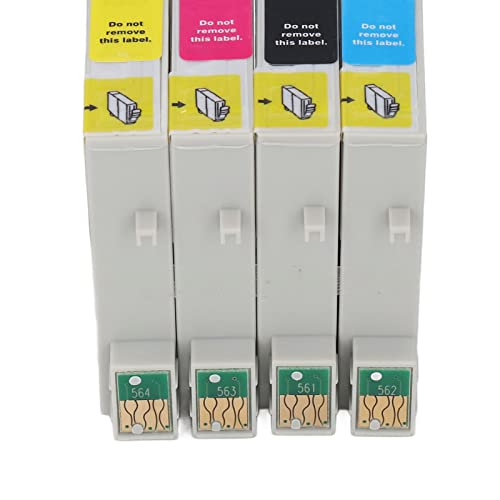 Hilitand 4PCS Ink Cartridge Smoothly Ink Output Large Capacity 4 Colors BK C M Y Cartridge Combo Pack for Printer Accessories (T0561/T0562/T0563/T0564)