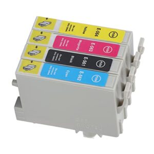 Hilitand 4PCS Ink Cartridge Smoothly Ink Output Large Capacity 4 Colors BK C M Y Cartridge Combo Pack for Printer Accessories (T0561/T0562/T0563/T0564)