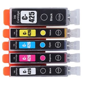 Hilitand Multi Colors Inkjet Cartridge ABS Housing Printer Ink Cartridges Smoothly Ink Output Inkjet Cartridge for Printer Part Replacement (BK BK C M Y 5 Colors)