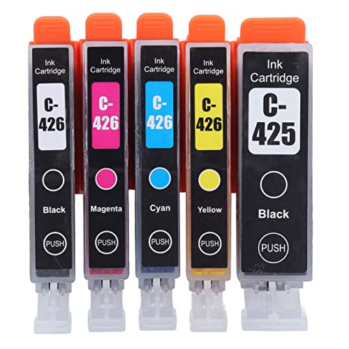 Hilitand Multi Colors Inkjet Cartridge ABS Housing Printer Ink Cartridges Smoothly Ink Output Inkjet Cartridge for Printer Part Replacement (BK BK C M Y 5 Colors)