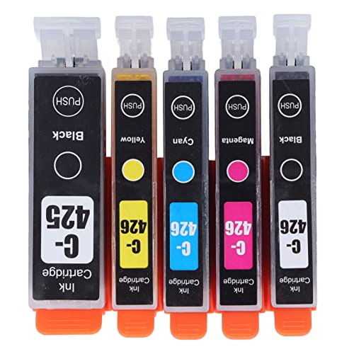 Hilitand Multi Colors Inkjet Cartridge ABS Housing Printer Ink Cartridges Smoothly Ink Output Inkjet Cartridge for Printer Part Replacement (BK BK C M Y 5 Colors)