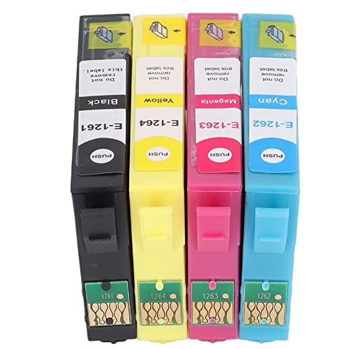 Fafeicy 4Pcs PP Ink Cartridges T1261 T1262 T1263 T1264 Cartridge Combo Pack Replacement for Printer