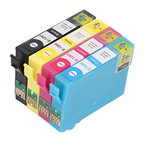 Fafeicy 4Pcs PP Ink Cartridges T1261 T1262 T1263 T1264 Cartridge Combo Pack Replacement for Printer