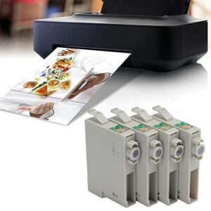 Fafeicy 4Pcs Leakage Proof PP Ink Cartridges 4 Colors Disposable Printer Cartridge for Printing Photos Documents