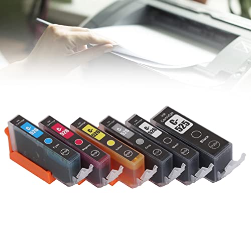 Fafeicy Printer Cartridge Ink Cartridge with Ink for PIXMA IP4850/IP4950 IX6550 MG5150/MG5250 (BK BK C M Y GY 6 Colors)