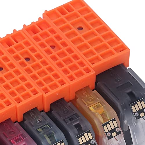 Hilitand Ink Cartridge Inkjet Cartridge ABS Printer Cartridge with Ink Printing Ink Cartridge for Print Photos, Test Papers, Documents (BK BK C M Y GY 6 Colors)