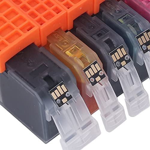 Hilitand Ink Cartridge Inkjet Cartridge ABS Printer Cartridge with Ink Printing Ink Cartridge for Print Photos, Test Papers, Documents (BK BK C M Y 5 Colors)