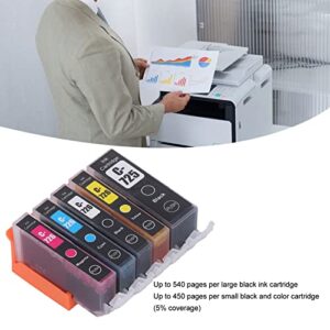 Hilitand Ink Cartridge Inkjet Cartridge ABS Printer Cartridge with Ink Printing Ink Cartridge for Print Photos, Test Papers, Documents (BK BK C M Y 5 Colors)