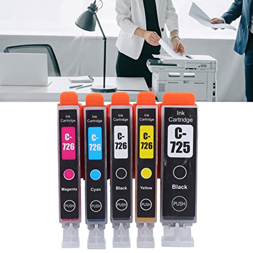 Hilitand Ink Cartridge Inkjet Cartridge ABS Printer Cartridge with Ink Printing Ink Cartridge for Print Photos, Test Papers, Documents (BK BK C M Y 5 Colors)