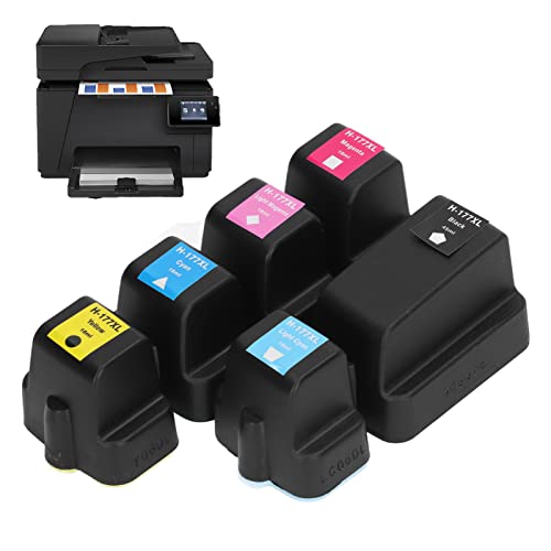 Hilitand Printer Ink Cartridge Smoothly Ink Output 6 Color Cartridge Combo Pack BK C M Y LC LM Ink Cartridge Set for Printing Photos Documents