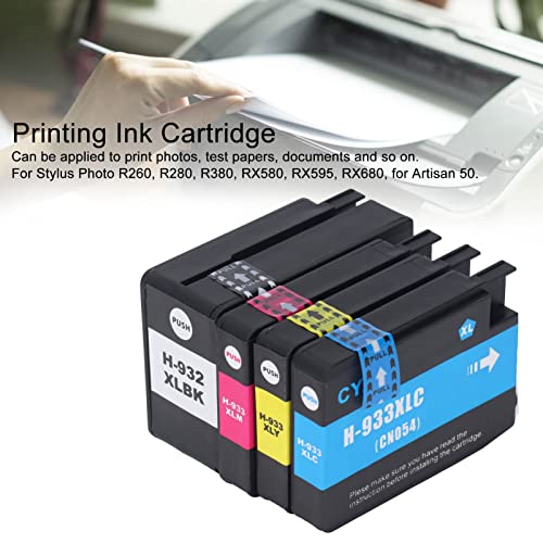 Hilitand 4 Colors Printing Accessory Ink Cartridge Large Capacity Printing Ink Cartridge for Office Printing Photos, Test Papers, Documents