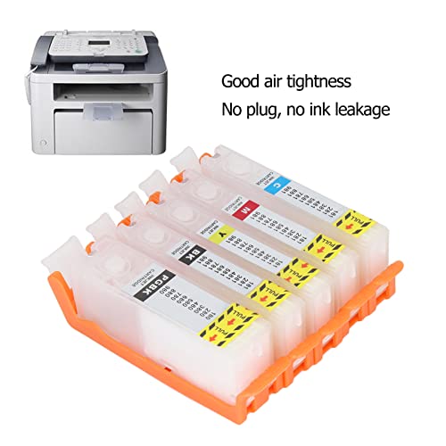 Fafeicy 5Pcs Ink Cartridge PGBK BK C M Y Inkjet Cartridge Printer Cartridge Smoothly Operation Reusable with Permanent Chip (780-781)