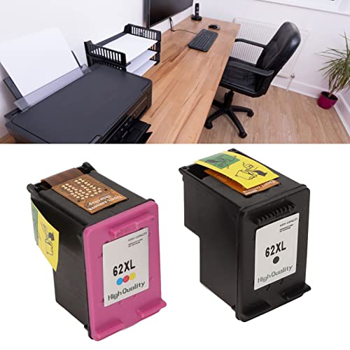 FOSA 2pcs Ink Cartridges, 62XL Colored, Black Print Cartridges Replacement for OfficeJet 200 258 5540 5542 5640 7640 Printer, Standard Ink Cartridge for Office