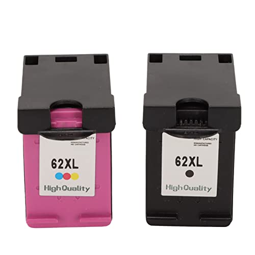 Zyyini 2pcs Ink Cartridges, 62XL Colored, Black Print Cartridges Replacement for OfficeJet 200 258 5540 5542 5640 7640 Printer, Standard Ink Cartridge for Office Home