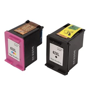 Zyyini 2pcs Ink Cartridges, 62XL Colored, Black Print Cartridges Replacement for OfficeJet 200 258 5540 5542 5640 7640 Printer, Standard Ink Cartridge for Office Home