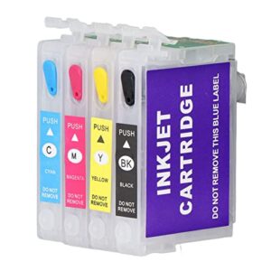 FTVOGUE 4PCS Ink Cartridge,Reusable Printer Refill Inkjet Cartridges PP for Homer Office (T1411/T1412/T1413/T1414)