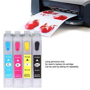 FTVOGUE 4PCS Ink Cartridge,Reusable Printer Refill Inkjet Cartridges PP for Homer Office (T1411/T1412/T1413/T1414)