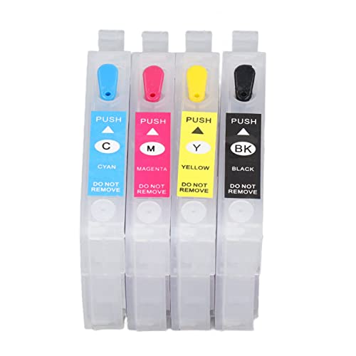 FTVOGUE Ink Cartridge,4 Colors Printing Accessory Part PP for Photo Paper Document (T1281/T1282/T1283/T1284)