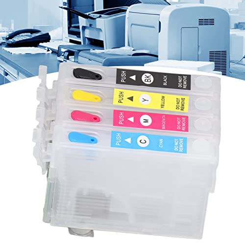 FTVOGUE Ink Cartridge,4 Colors Printing Accessory Part PP for Photo Paper Document (T1281/T1282/T1283/T1284)