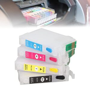 FTVOGUE Ink Cartridge,4 Colors Printing Accessory Part PP for Photo Paper Document (T1281/T1282/T1283/T1284)