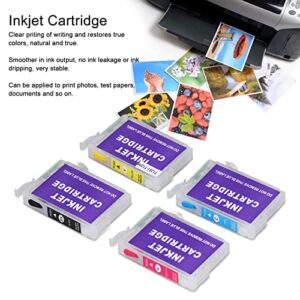 FTVOGUE Ink Cartridge,4 Colors Printing Accessory Part PP for Photo Paper Document (T1281/T1282/T1283/T1284)