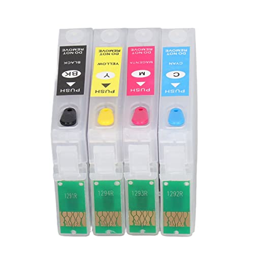 Hilitand 4 Colors Printer Ink Cartridge Office Use Printing Accessory Part Printer Ink Cartridge for Photo Paper Document (T1281/T1282/T1283/T1284)