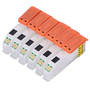 FTVOGUE 6Pcs Ink Cartridge PP Reusable 6Colors Printer Refill Ink Cartridge Replacement (ICBK70/ICC70/ICM70/ICY70/ICLC70/ICLM70)