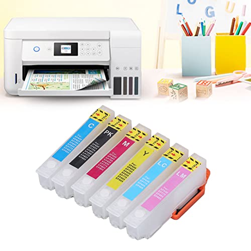 FTVOGUE 6Pcs Ink Cartridge PP Reusable 6Colors Printer Refill Ink Cartridge Replacement (ICBK80/ICC80/ICM80/ICY80/ICLC80/ICLM80)