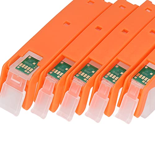 FTVOGUE 5Pcs Ink Cartridge PGBK BK C M Y Smoothly Operation Reusable Printer Ink Cartridge with Permanent Chip (580-581)