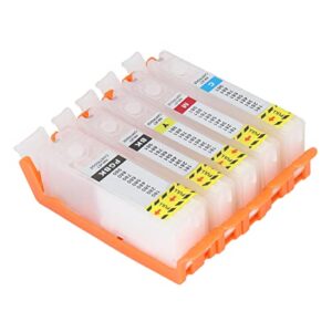 ftvogue 5pcs ink cartridge pgbk bk c m y smoothly operation reusable printer ink cartridge with permanent chip (980-981)