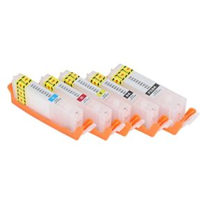 ftvogue 5pcs ink cartridge pgbk bk c m y smoothly operation reusable printer ink cartridge with permanent chip (480-481)