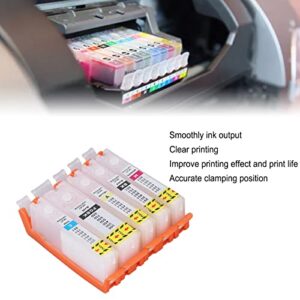 FTVOGUE 5Pcs Ink Cartridge Reusable Smoothly Ink Output PGBK BK C M Y Printer Cartridge for Test Papers Documents (550-551)