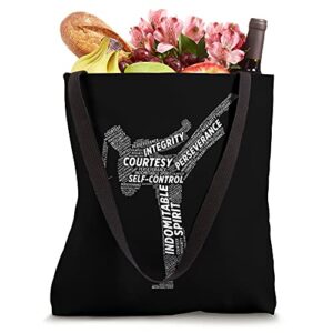 Taekwondo Girl 5 Tenets Of TKD Tote Bag