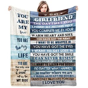 to my girlfriend blanket girlfriend gifts i love you blessing sweet sayings quote throw blankets birthday gifts for her anniversary soft blankets for bed sofa and couch 60×50 inch