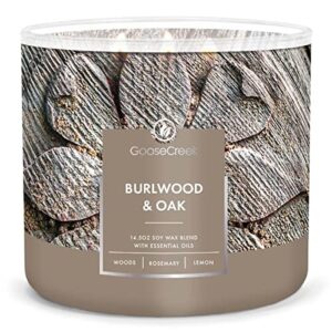 burlwood & oak large 3-wick candle