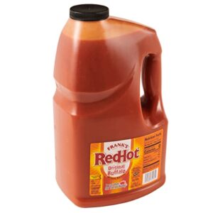 frank’s redhot original buffalo wings sauce, 1 gal – 1 gallon bulk container of buffalo hot sauce with a bold, spicy flavor perfect for wings, dressings, dips and more